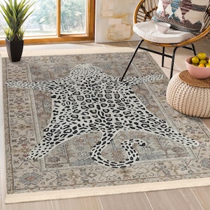 Leopard Patterned Area Rug|safari Decor Carpet|vintage Leopard Living ...