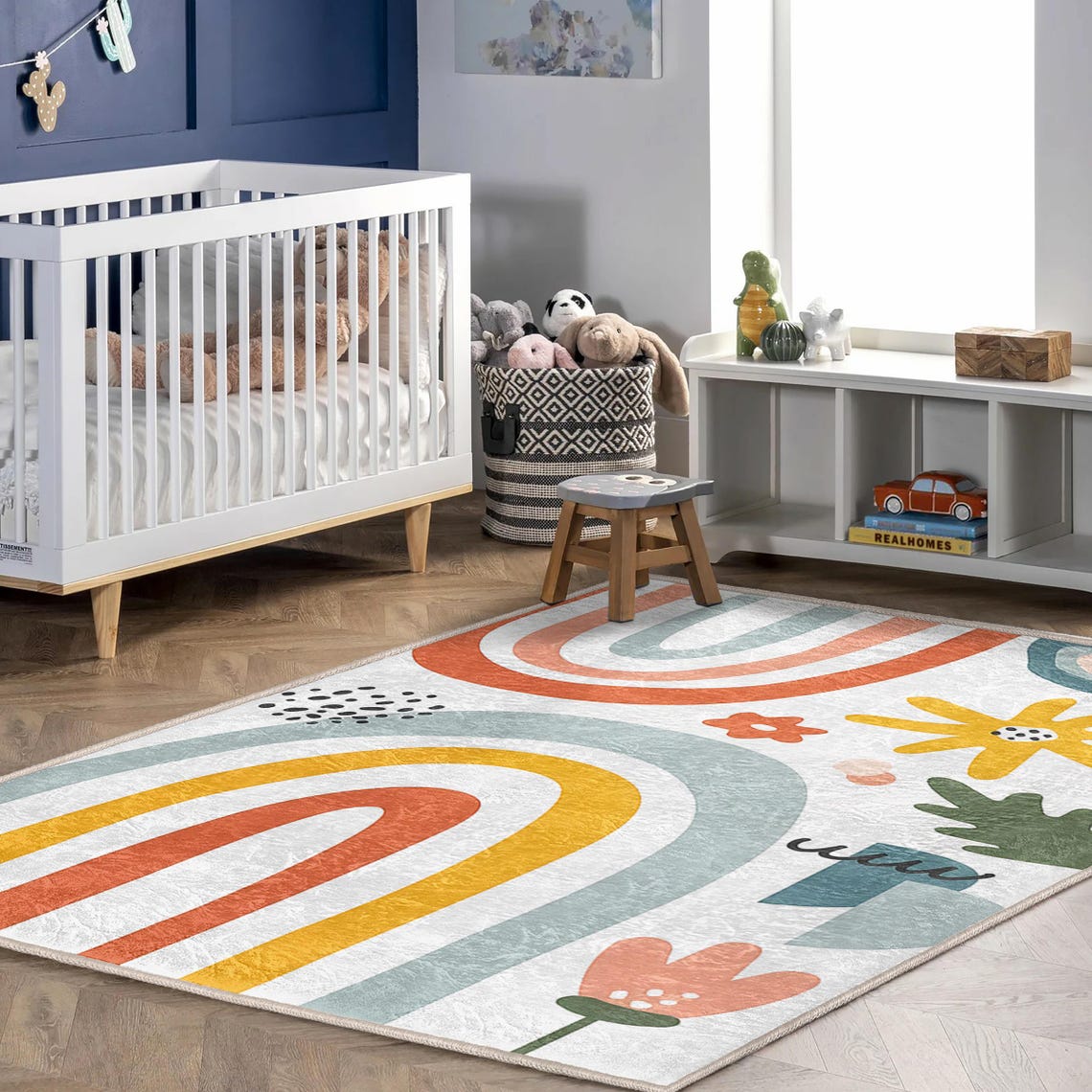 Rainbow Kids Activity Rug|modern Nursery Carpet|scandinavian Kids Room ...