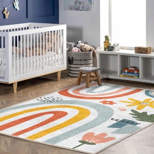 Rainbow Kids Activity Rug|modern Nursery Carpet|scandinavian Kids Room ...