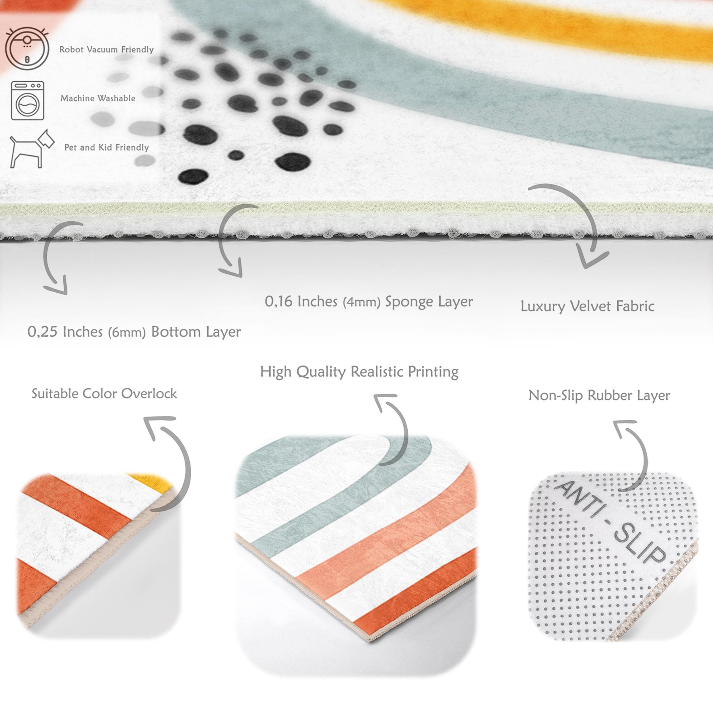 Rainbow Kids Activity Rug|modern Nursery Carpet|scandinavian Kids Room ...