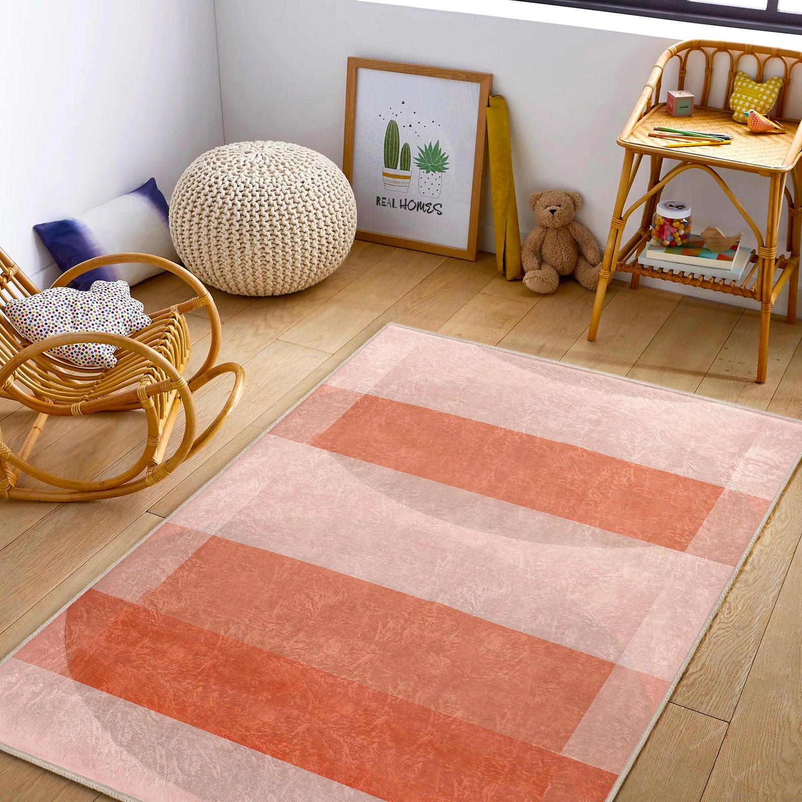 Colorful Striped Rug|pastel Modern Living Room Carpet|abstract Color ...