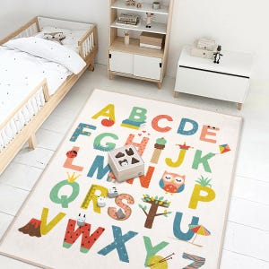 Alphabet Activity Rug|educational Kids Room Rug|learn the Alphabet Rug ...