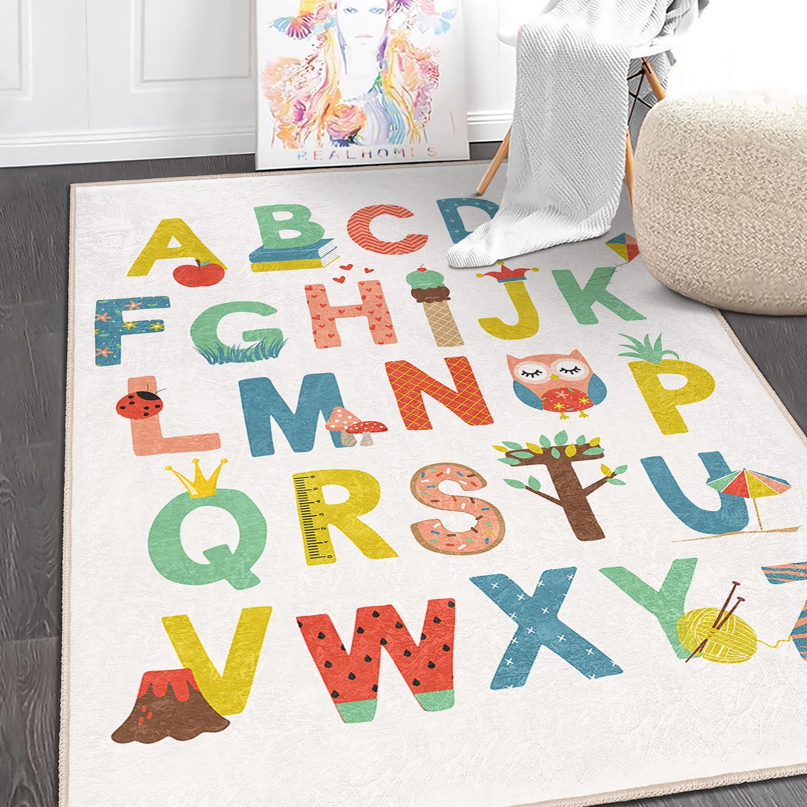 Alphabet Activity Rug|educational Kids Room Rug|learn the Alphabet Rug ...