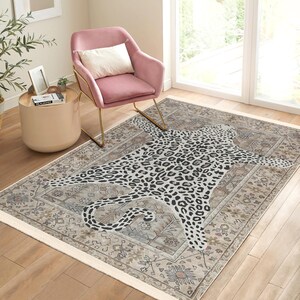 Leopard Patterned Area Rug|safari Decor Carpet|vintage Leopard Living ...