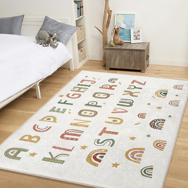 ABC Kids Room Rug|alphabet Kids Mat|colorful Kids Carpet|educational ...