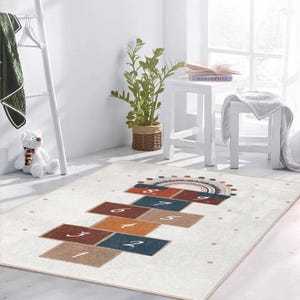 Hopscotch Kids Rug|montessori Nursery Carpet|pastel Colored Boho Kids ...