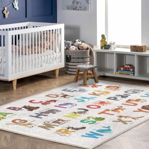 Alphabet Nursery Rug|learn the Alphabet and Animal Carpet|animal ABC ...