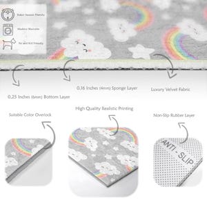 Rainbow, Cloud Nursery Activity Rug | Pastel Baby Room Decor|soft Play ...