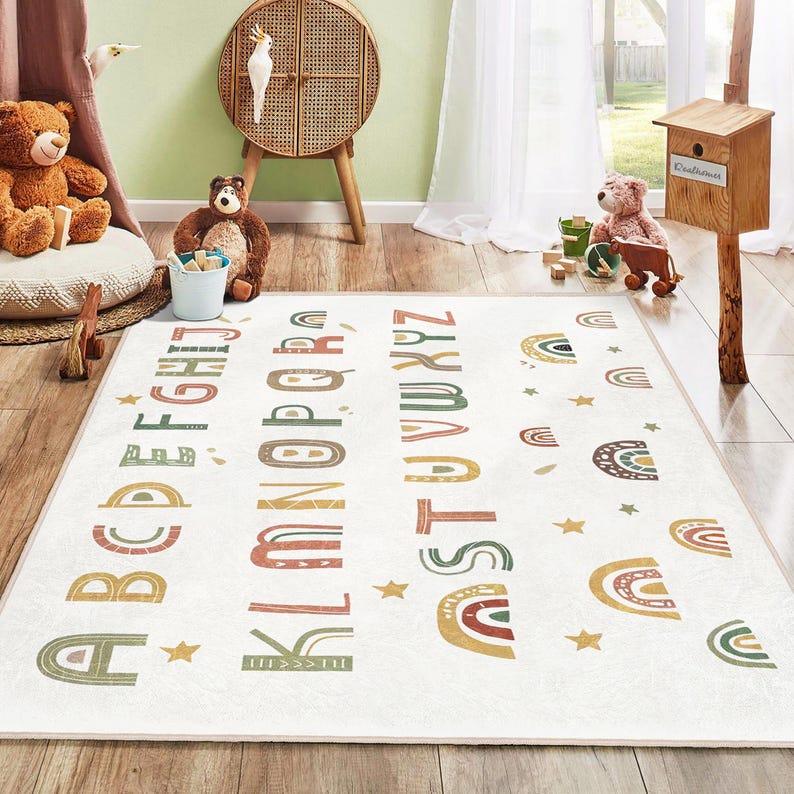 ABC Kids Room Rug|alphabet Kids Mat|colorful Kids Carpet|educational ...