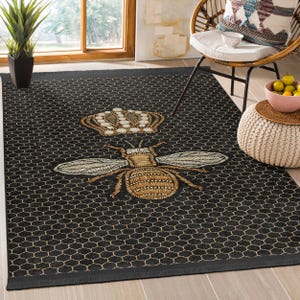 Honeycomb Bee Living Room Carpet|queen Bee Printed Area Rug|black and ...