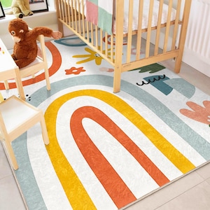 Rainbow Kids Activity Rug|modern Nursery Carpet|scandinavian Kids Room ...