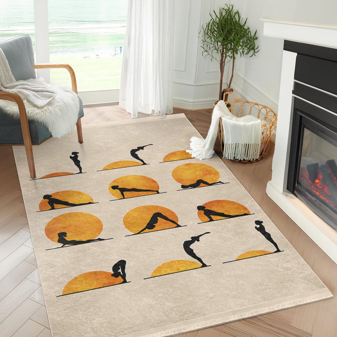 Sunset Yoga Mat|meditation Carpet|boho Area Mat|mindfulness Rug ...