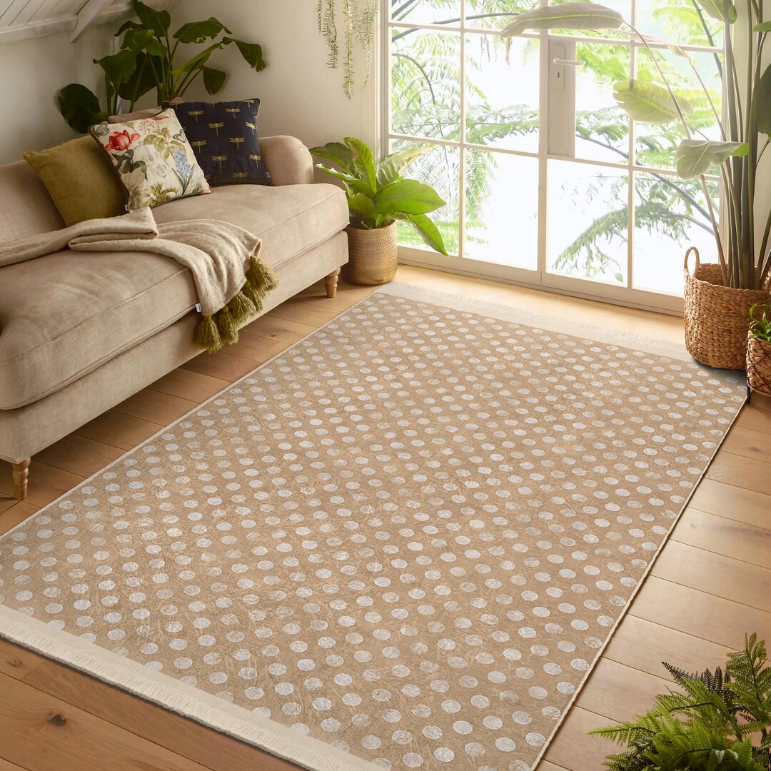 Polka Dot Area Rug|beige Living Room Carpet|minimalist Scandinavian ...