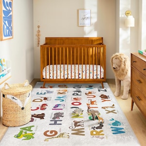 Alphabet Nursery Rug|learn the Alphabet and Animal Carpet|animal ABC ...