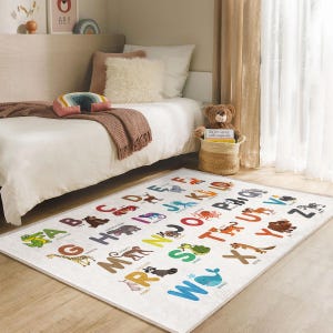Alphabet Nursery Rug|learn the Alphabet and Animal Carpet|animal ABC ...