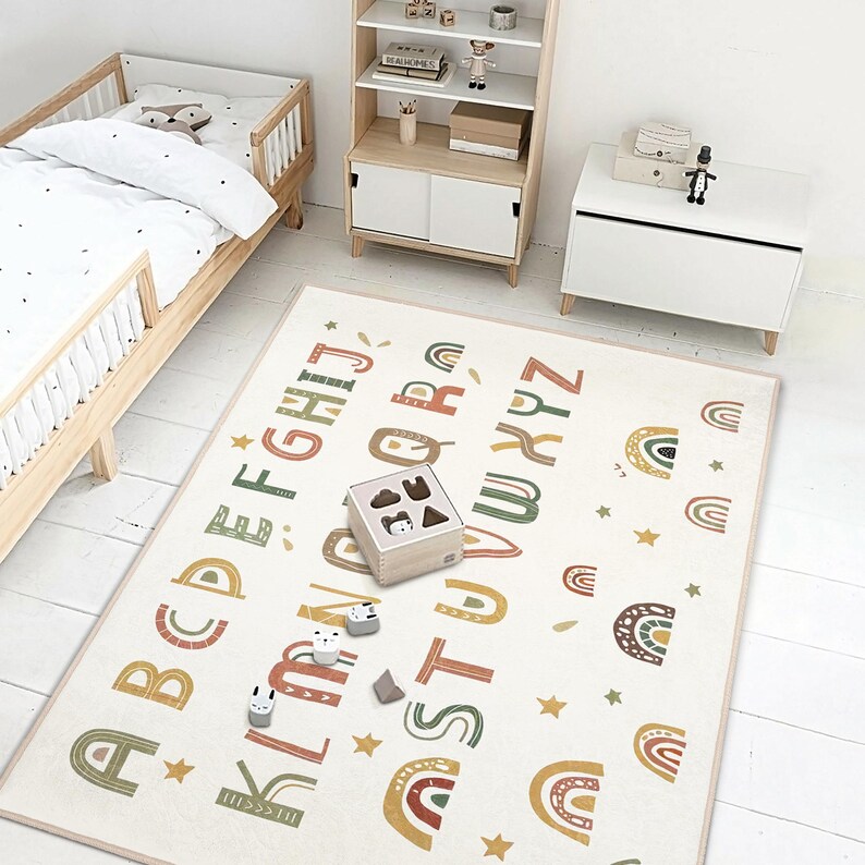ABC Kids Room Rug|alphabet Kids Mat|colorful Kids Carpet|educational ...