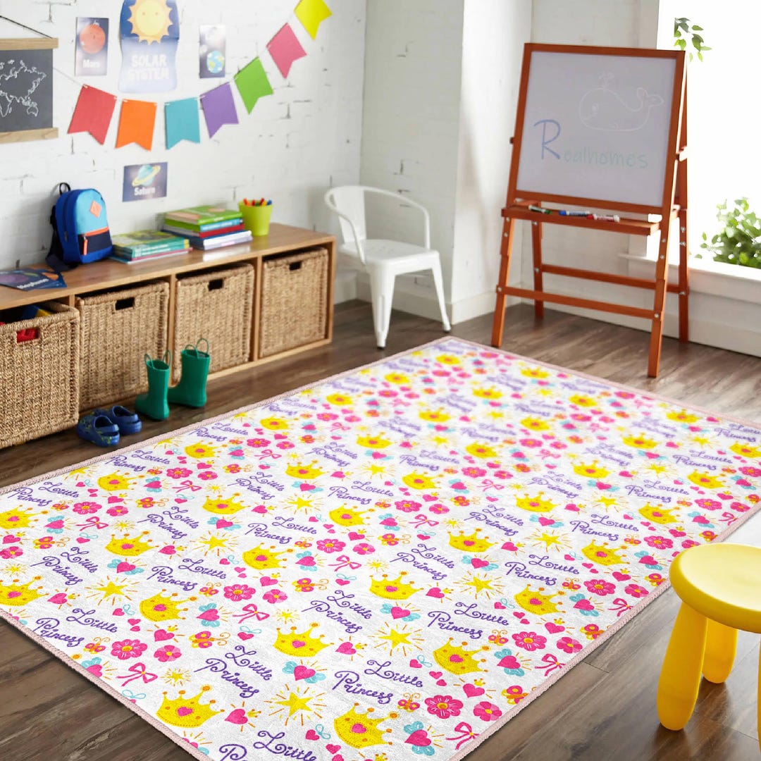 Little Princess Pink Kids Rug|princess Themed Girl Room Carpet|nursery ...
