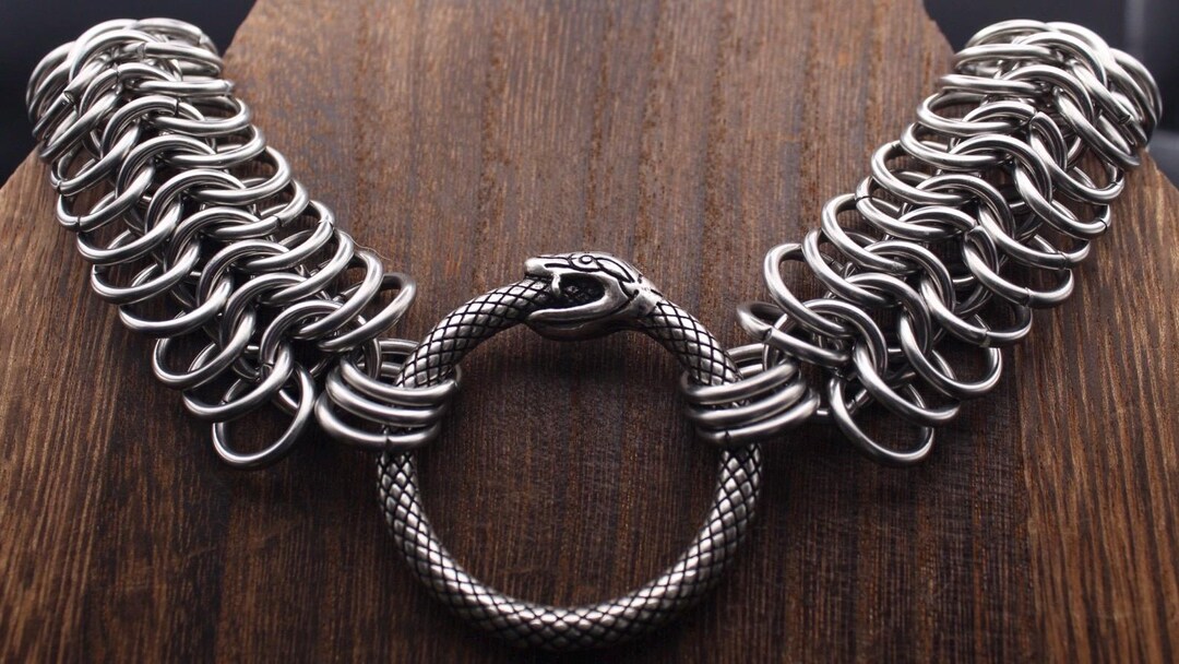 Orbourous Chainmail Collar Viking Necklace for Renaissance Festival - Etsy