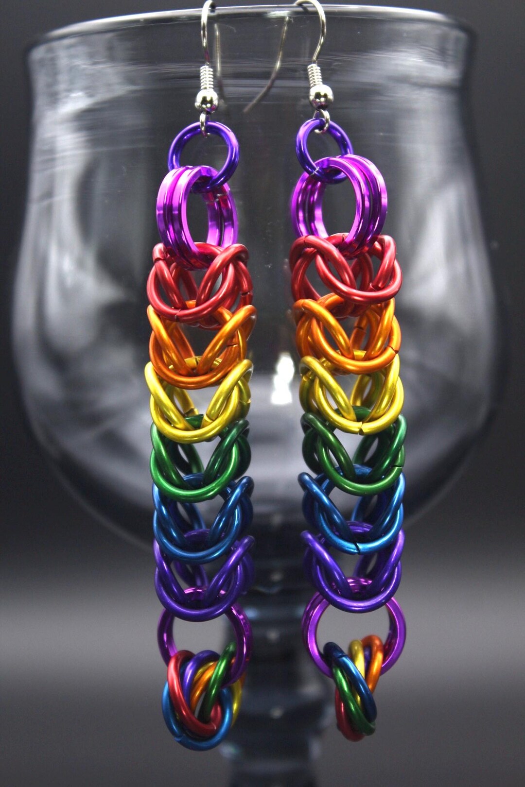 Rainbow Box Chain Earrings - Etsy