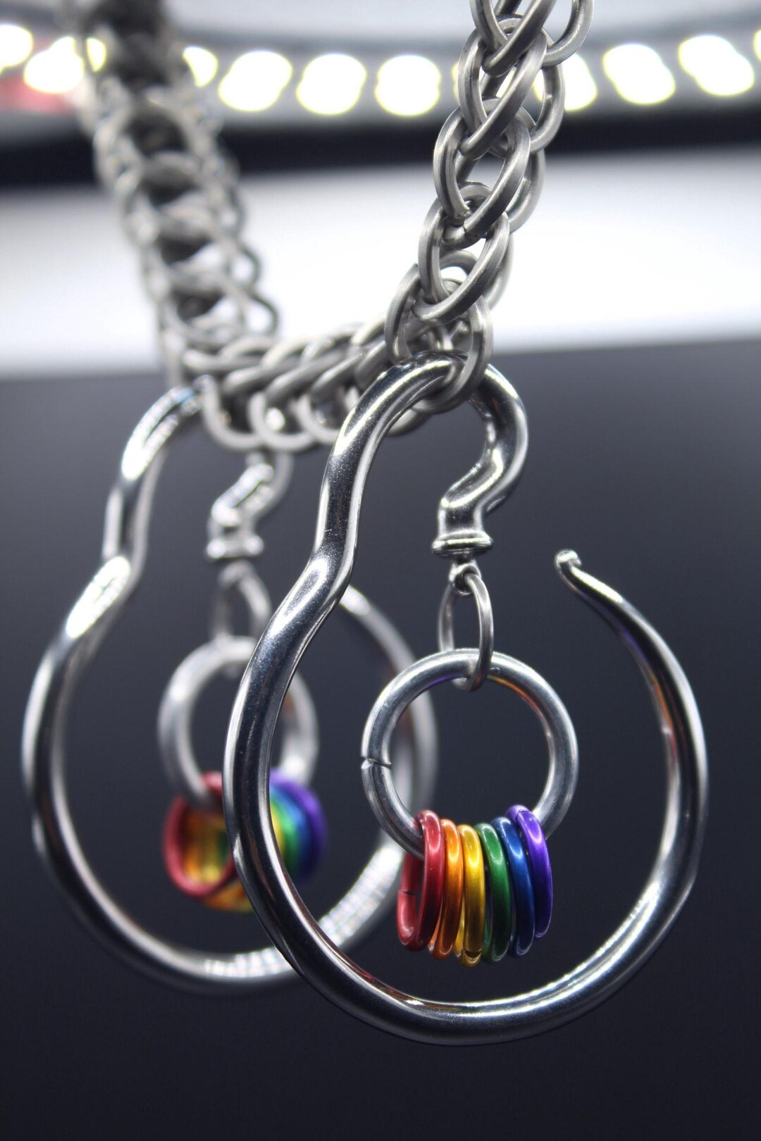 6g 4mm Aluminum and Steel Rainbow Chainmail Ear Weights Earrings - Etsy