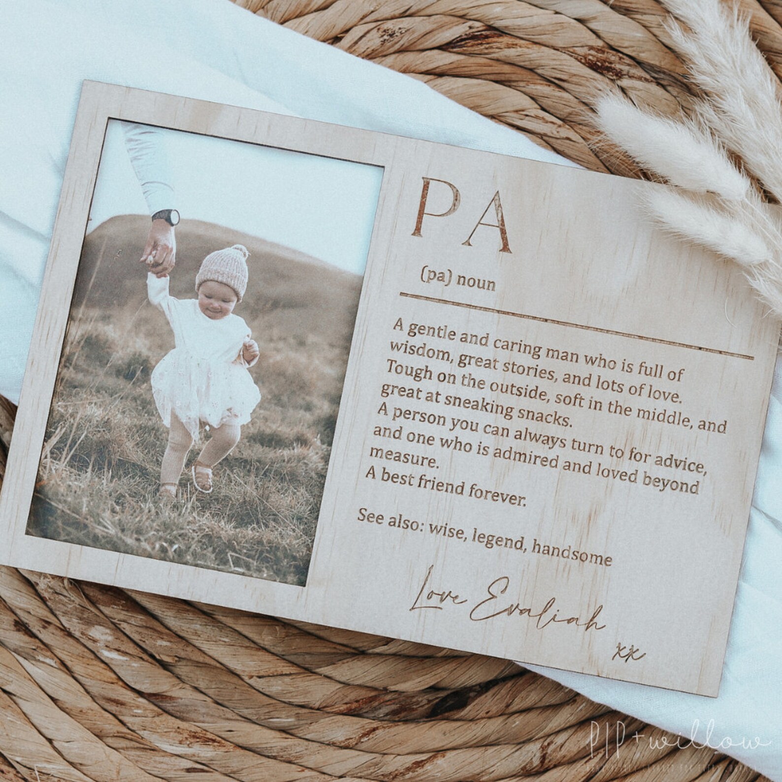 Father Grandfather Personalised Photo Frame Father's Day Photo Frame ...