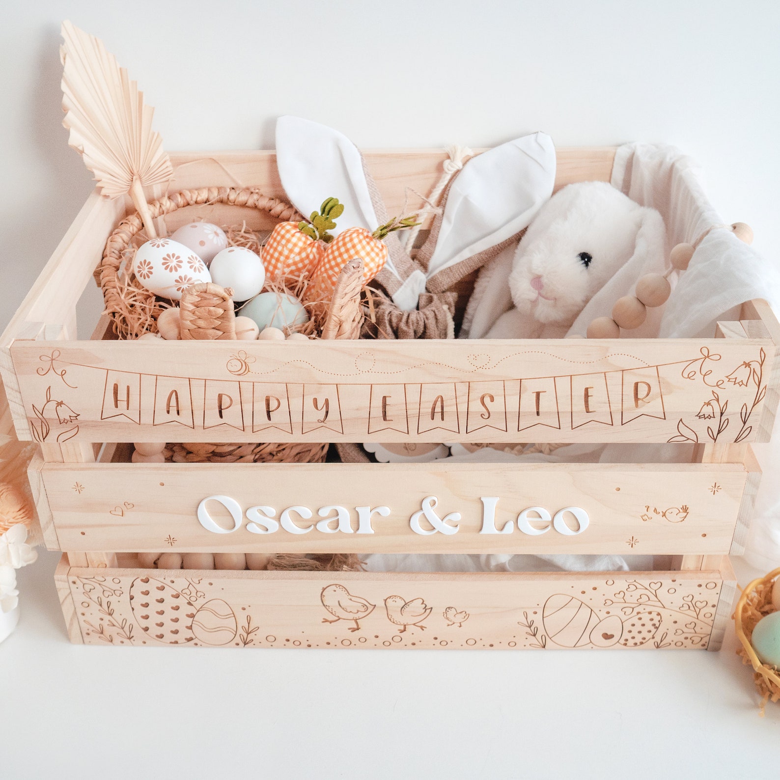 Personalized Easter Crate - Kids Wooden Gift Box, Australian Handmade ...