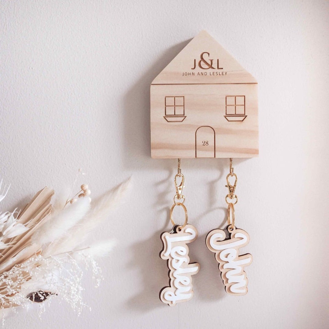 Personalised Key Holder house Shaped Key Hanger, Key Hooks ...