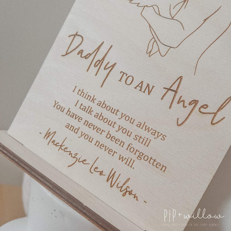 Angel Father Arch Quote Plaque - Daddy to an Angel, Loss of a Baby ...