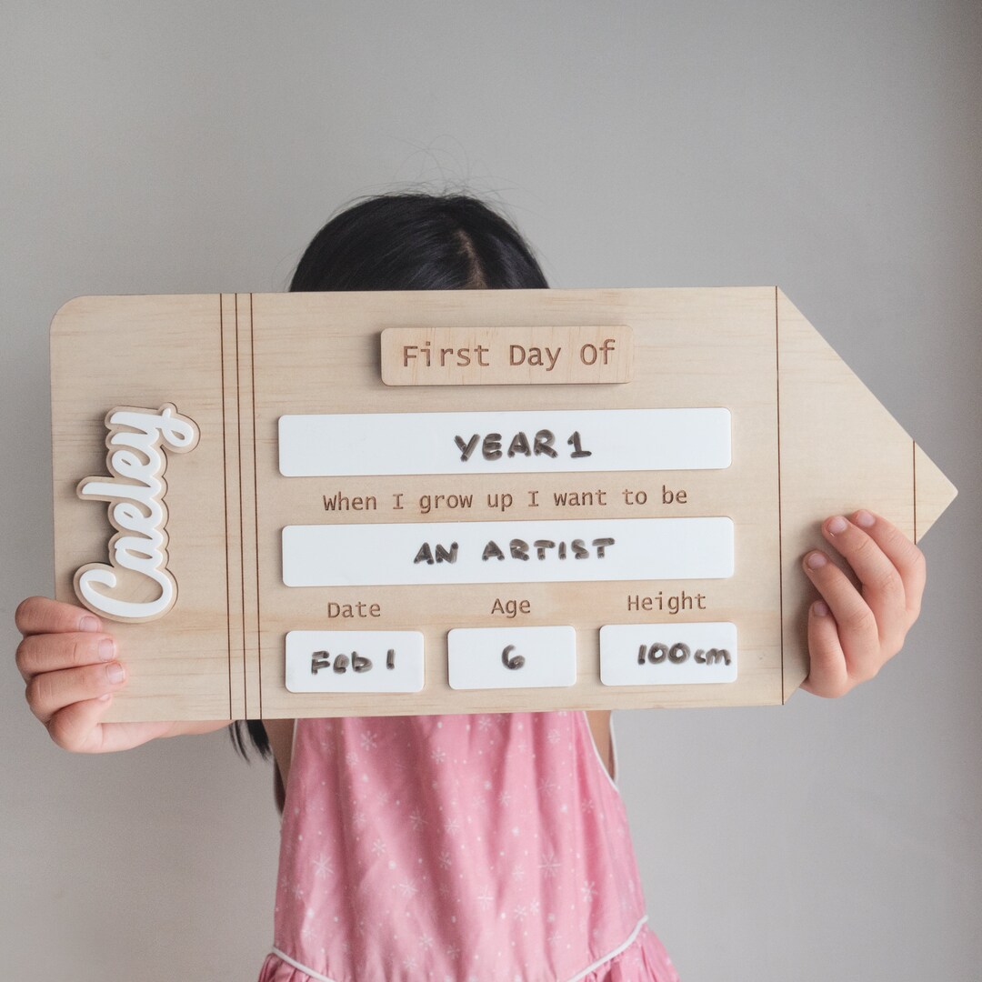 First Day of School Sign (pencil Design) - Children's Photo Prop, First ...