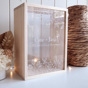Personalized Wishing Well and Wedding Keepsake Box – Wooden Memory Box ...