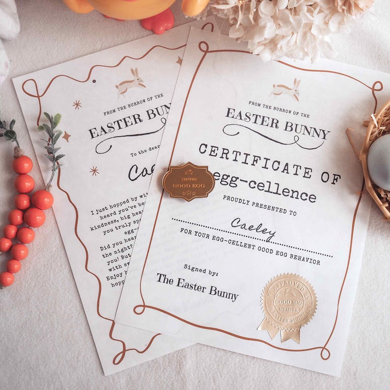 Easter Letter, Certificate, and Badge Set - Letter From the Easter ...