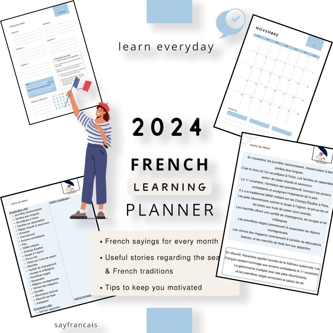 2024 French Planner for Learners - Etsy