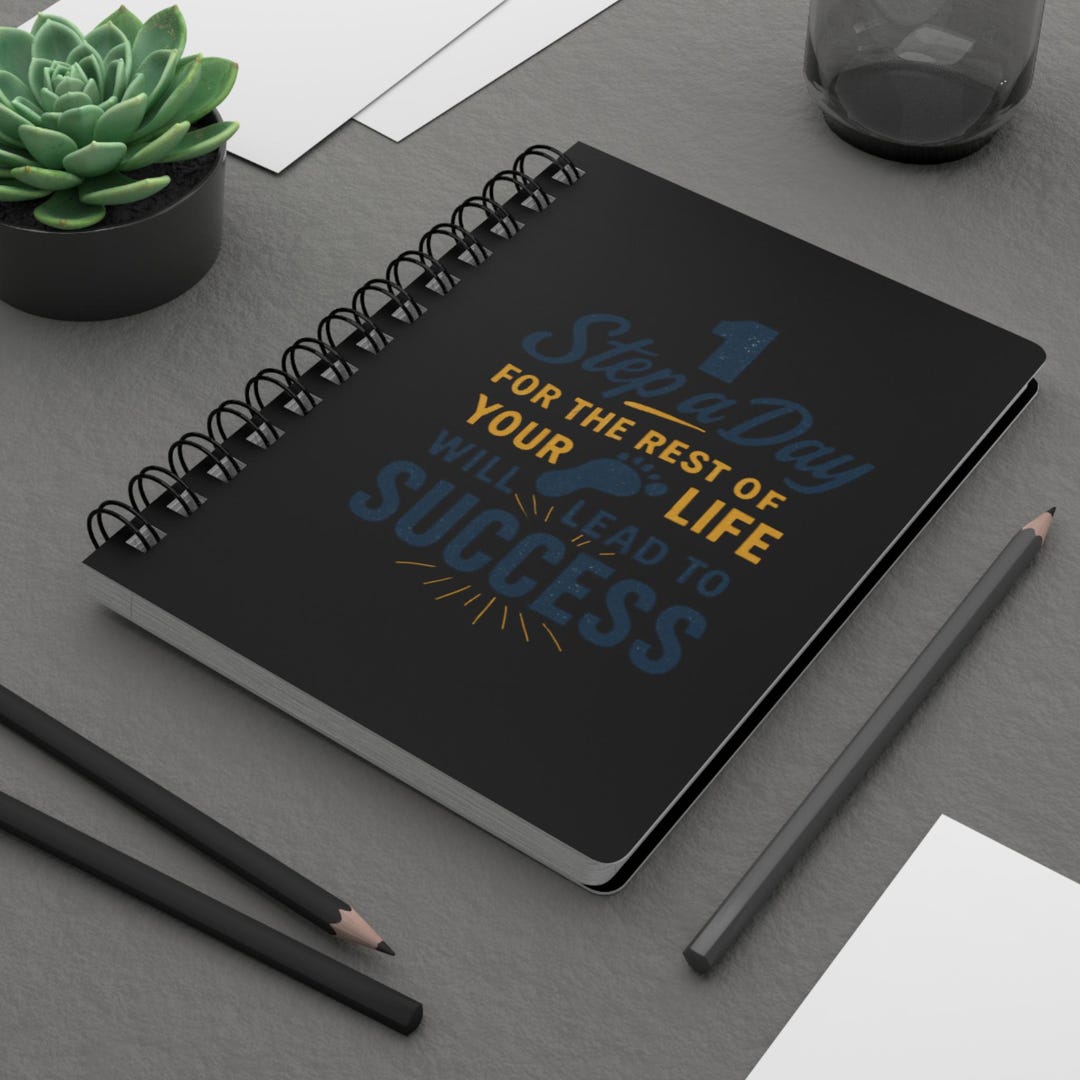 1 Step a Day Motivational Spiral Bound Journal | Success Quote Notebook ...