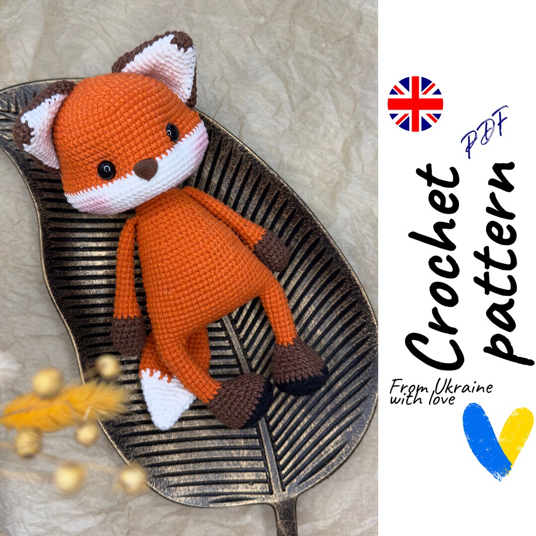 Adorable Crochet Fox Pattern Instant Download PDF, DIY Crochet Fox ...