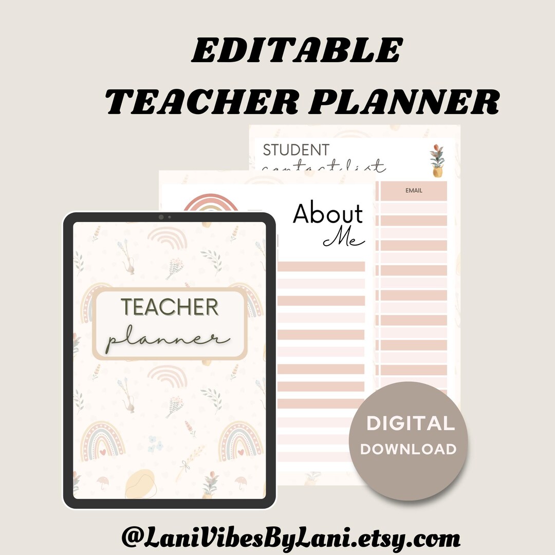 Editable Teacher Planner | Teacher Stationery | Printable Planner ...