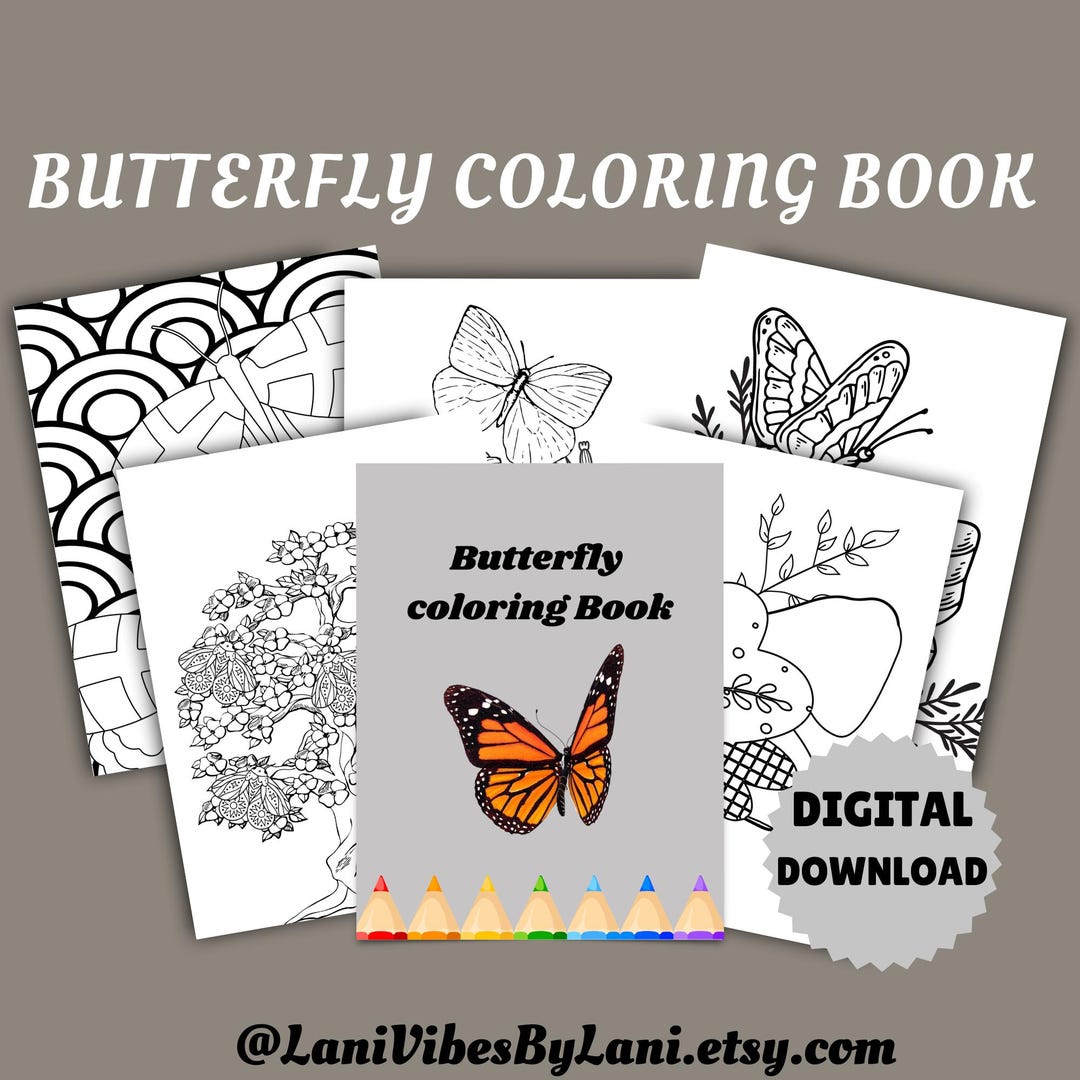 Butterfly Coloring Book - Etsy