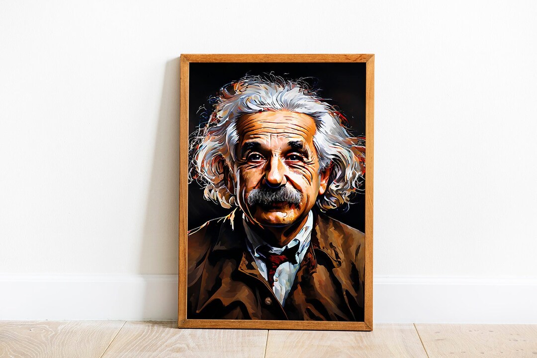 Albert Einstein Watercolor Art Print, Albert Einstein Painting Wall Art ...