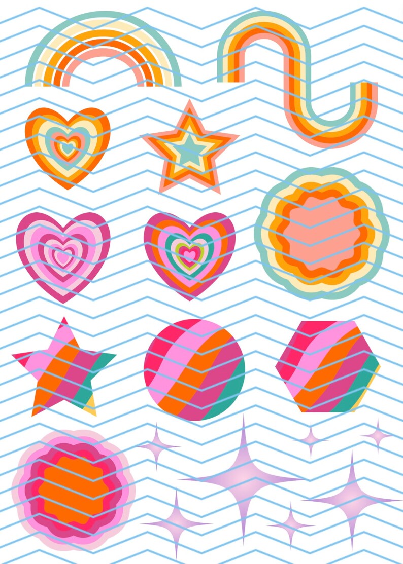Groovy Retro Scrapbook Cutout, Retro Groovy Clipart, Hippie Clipart ...