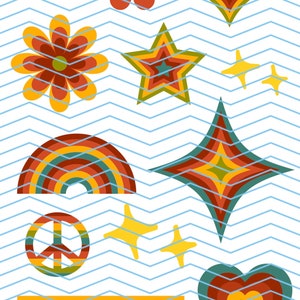 Groovy Retro Scrapbook Cutout, Retro Groovy Clipart, Hippie Clipart ...