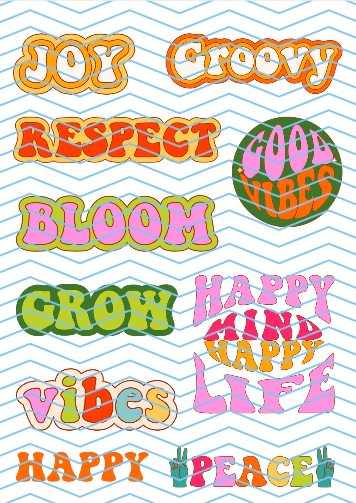Groovy Retro Scrapbook Cutout, Retro Groovy Clipart, Hippie Clipart ...