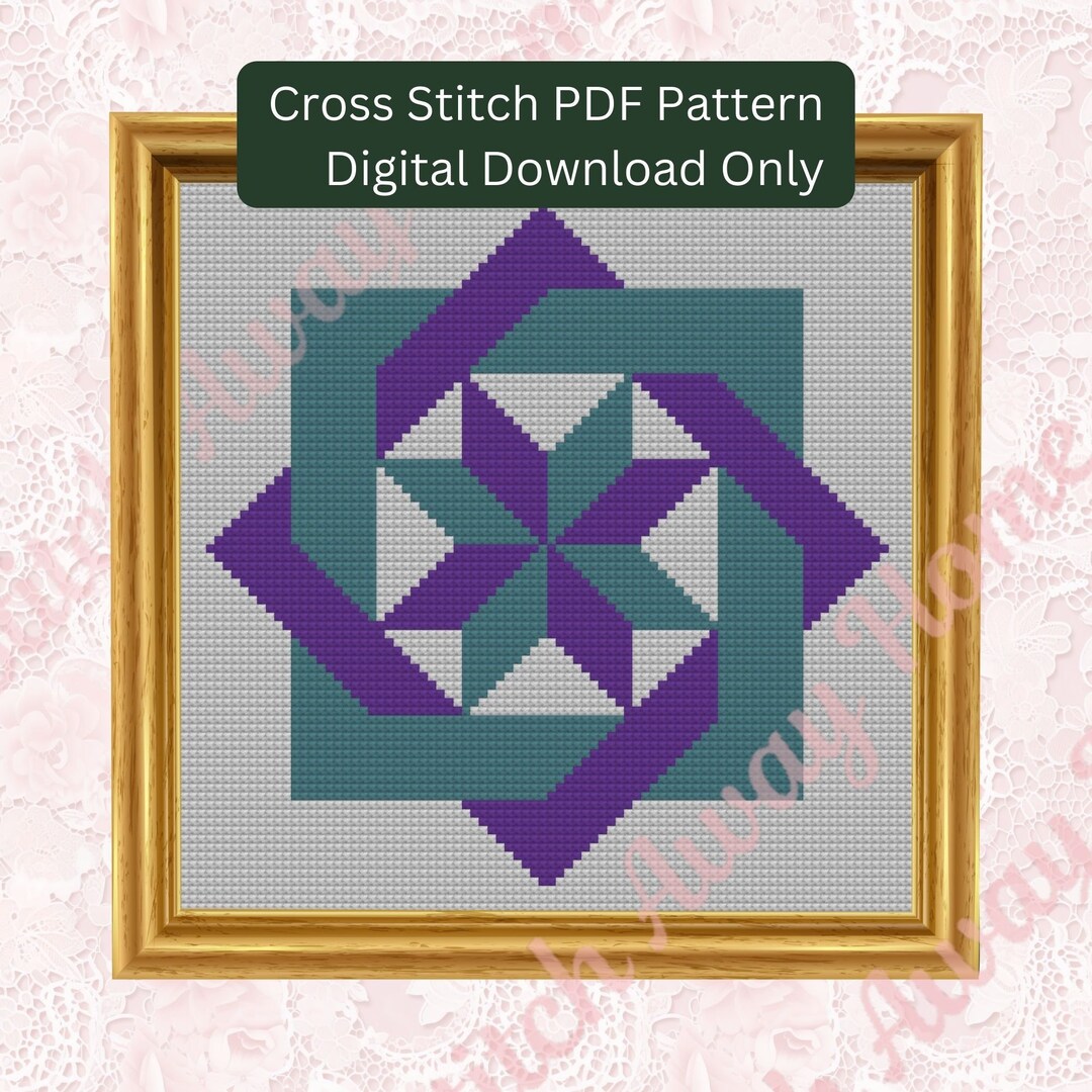 Labyrinth Cross Stitch Pattern, Quilt Inspired, Easy Cross-stitch ...