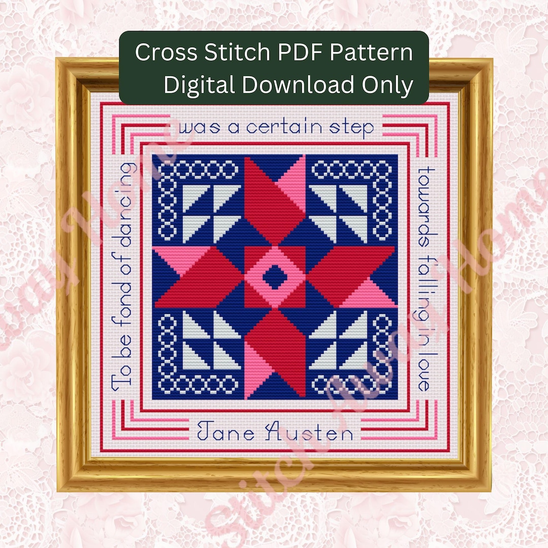 Fond of Dancing Cross Stitch Pattern: Quilt Block Themed With Jane ...