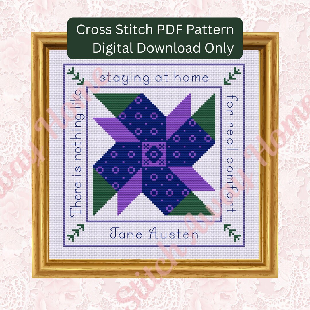 Comfort Cross Stitch Pattern: Pinwheel Quilt Block Inspired Design With ...