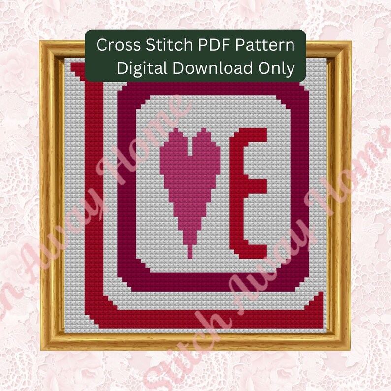 Love Cross Stitch, Easy Modern Counted Cross-stitch, Original Stitchery Design, Downloadable ...