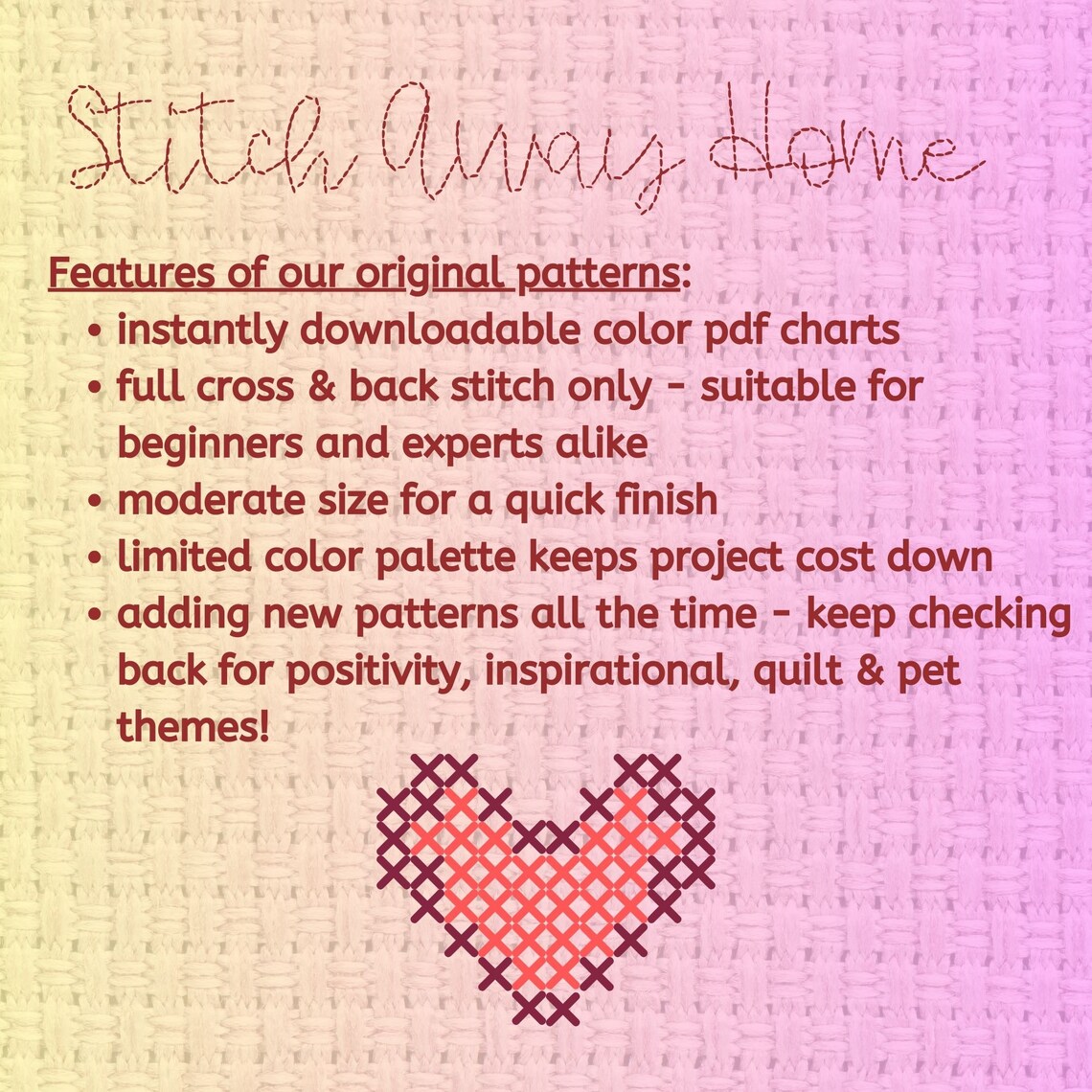 A Poem in January Cross Stitch Pattern, Log Cabin Quilt Block, Jean ...