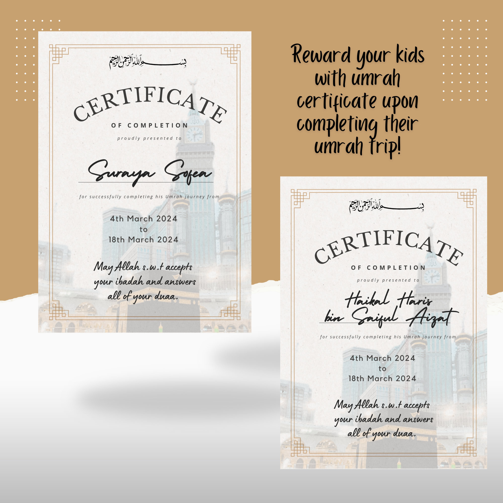 Umra Certificate for Kids Digital Artwork - Etsy