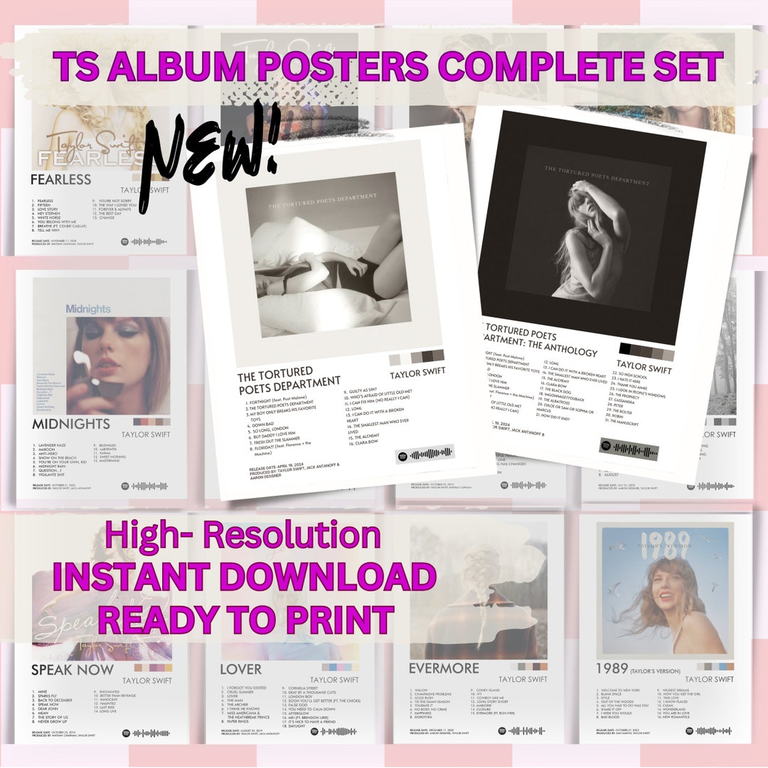 20TS Album Poster Set, Taylor Swft Digital Art, Tylor Swift Album Cover ...