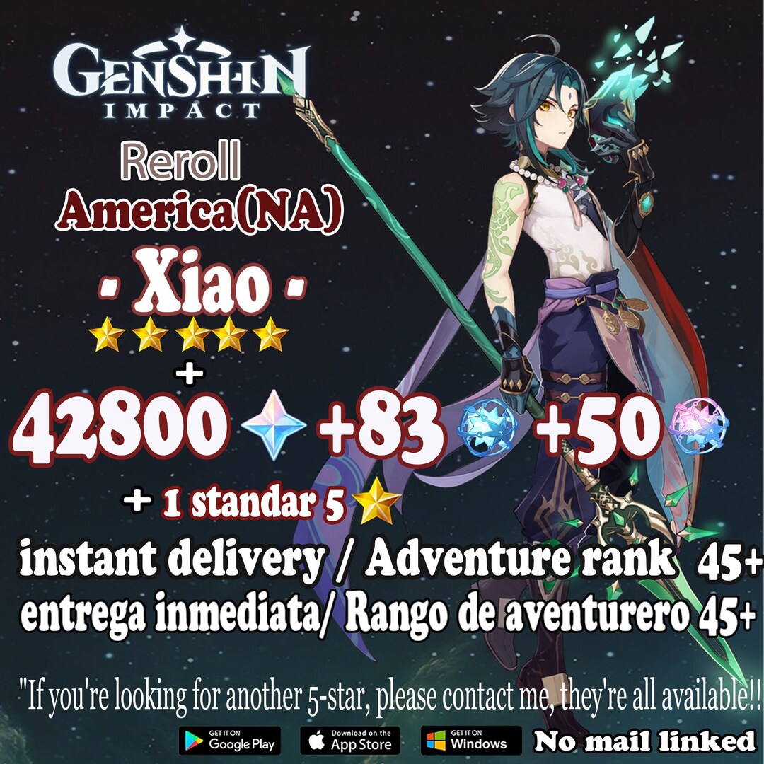 NA Instant Delivery America Server 42800 Primogems Genshin Impact Xiao ...