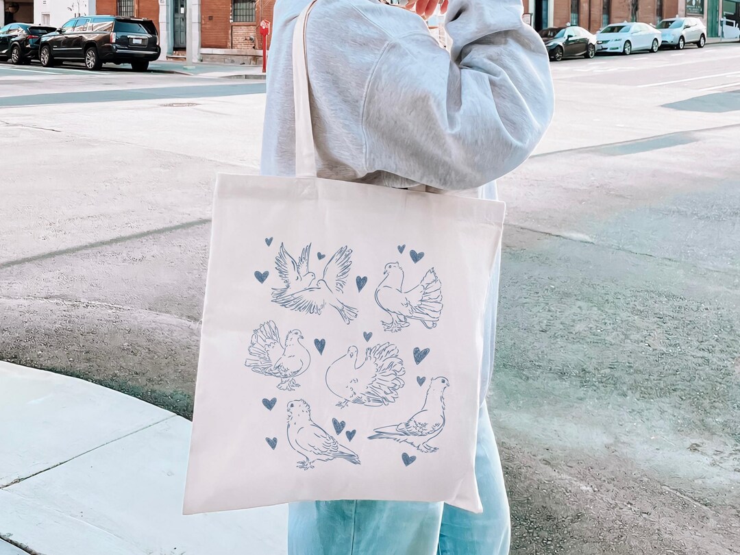 Pigeon Tote Bag Pigeon Gifts Naturecore Tote Bag Bird Tote Oddly ...