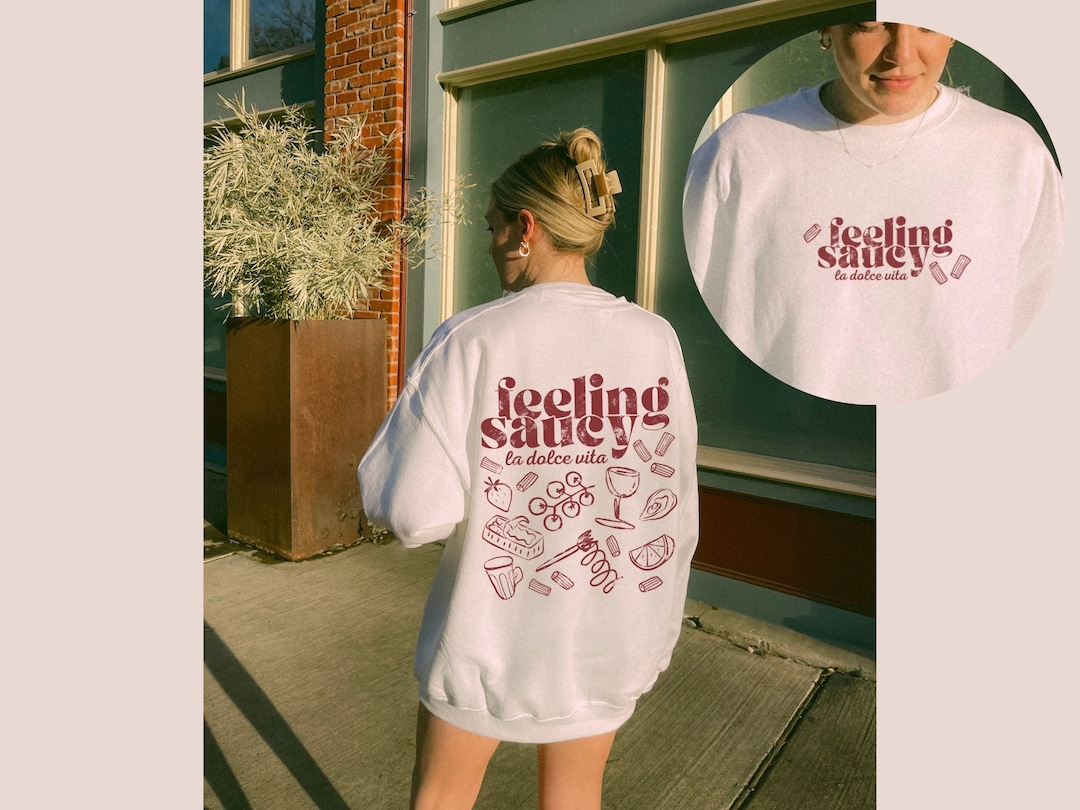 Pasta Crewneck Sweater Tomato Girl Sweater La Dolce Vita Tinned Fish ...